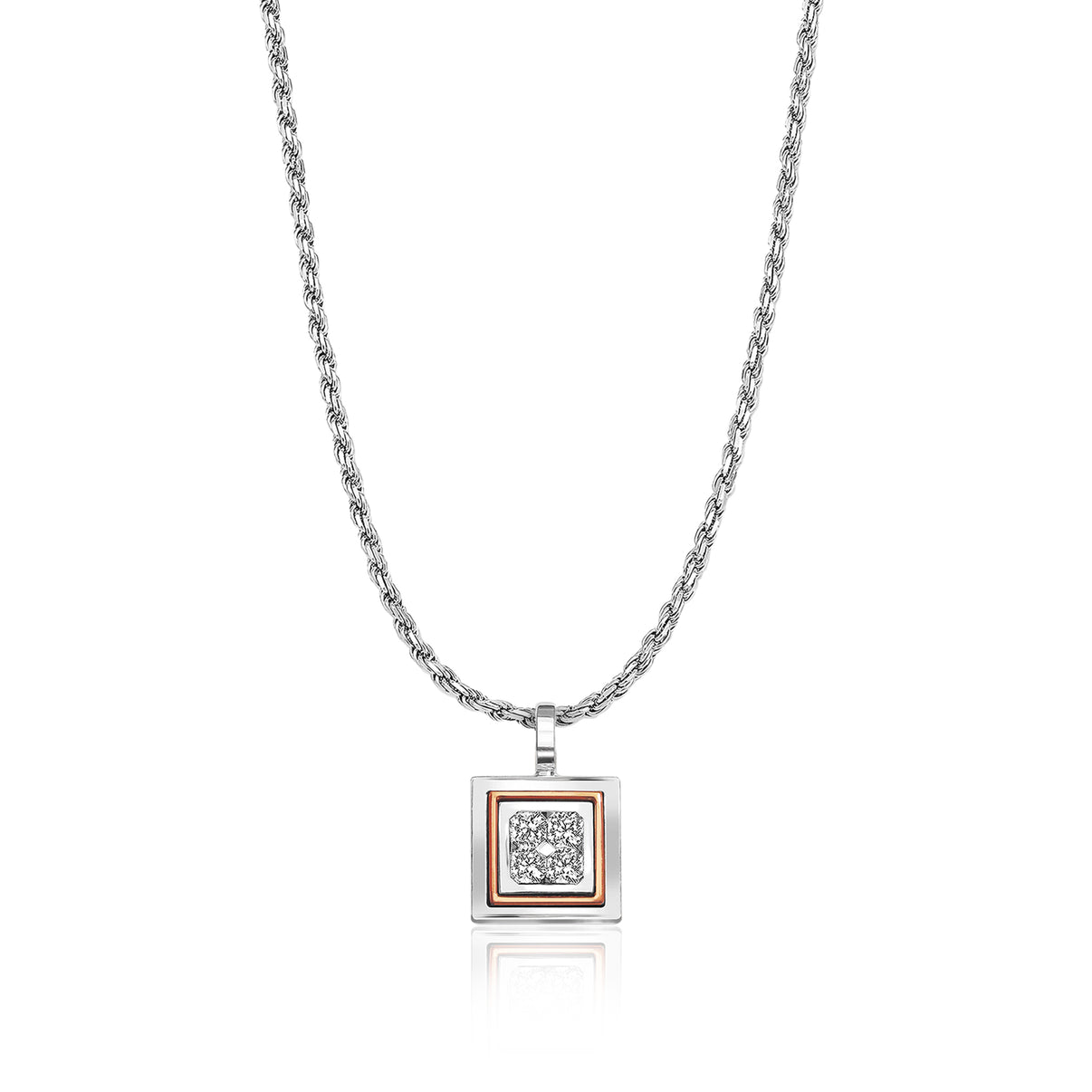 Exclusive 18K Gold Flanders Cut Diamond Pendant with Rose Gold Frame ...